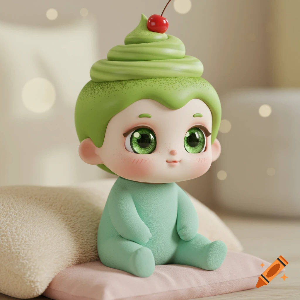 A cute toy figure in a yellow chicken costume displayed in clear ...