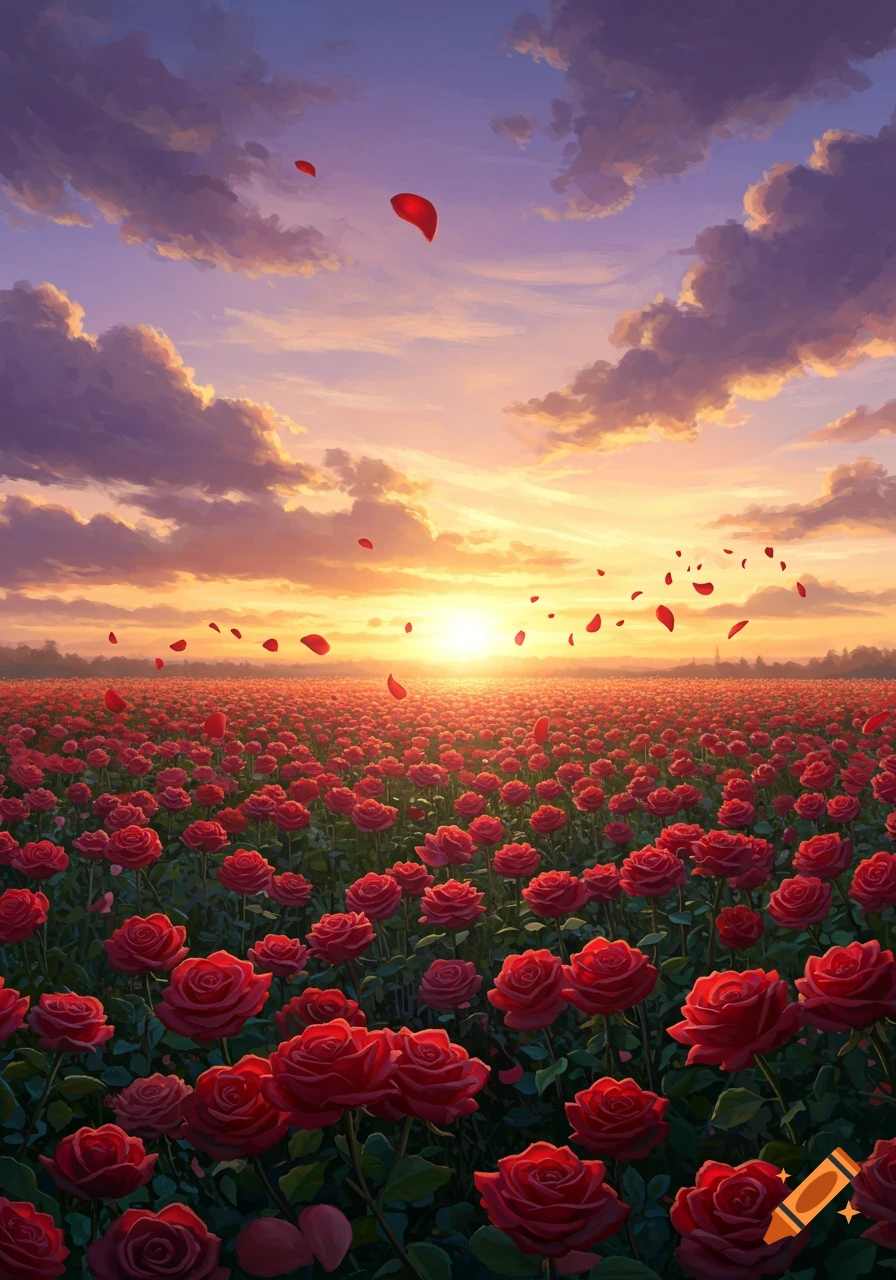 A dreamy pink landscape with a cobblestone path winding through hills ...