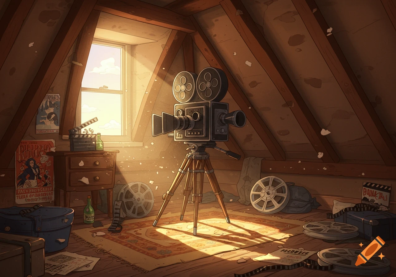 A director's chair with the name "JONNI ANTTILA" on a red backrest on a ...