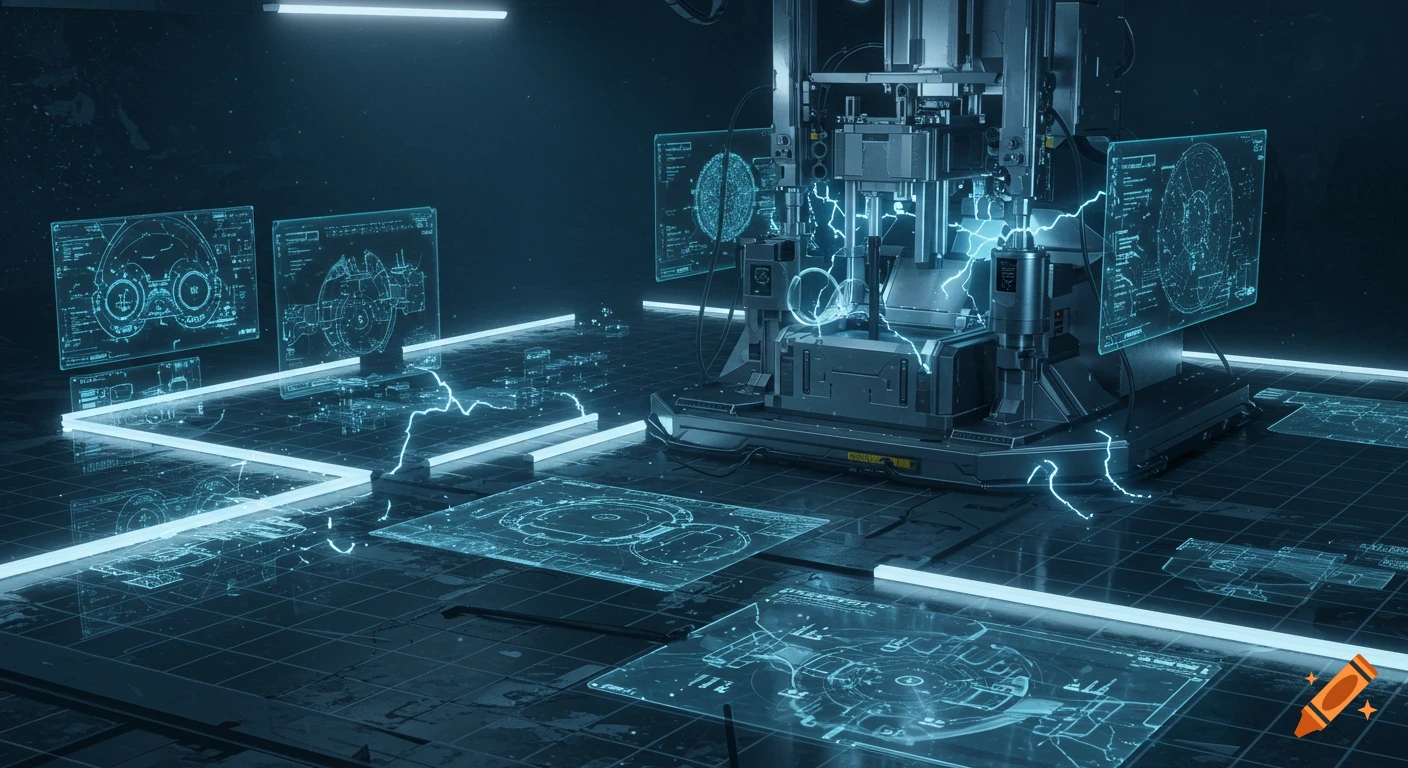 A detailed futuristic map UI with glowing neon blue-green roads ...