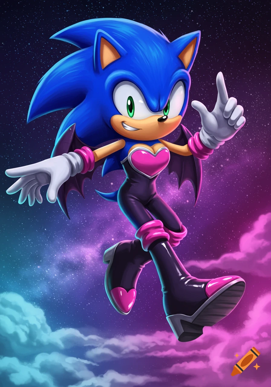 Sonic the Hedgehog and Rouge the Bat share a romantic kiss by a moonlit ...