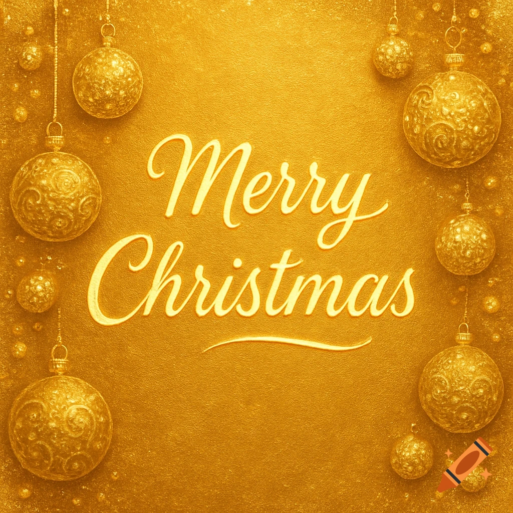 A festive illustration of red and green Christmas ornaments with ...