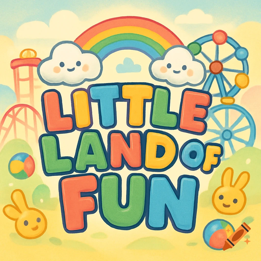 Cartoon illustration for Little Land of Fun theme park featuring a ...