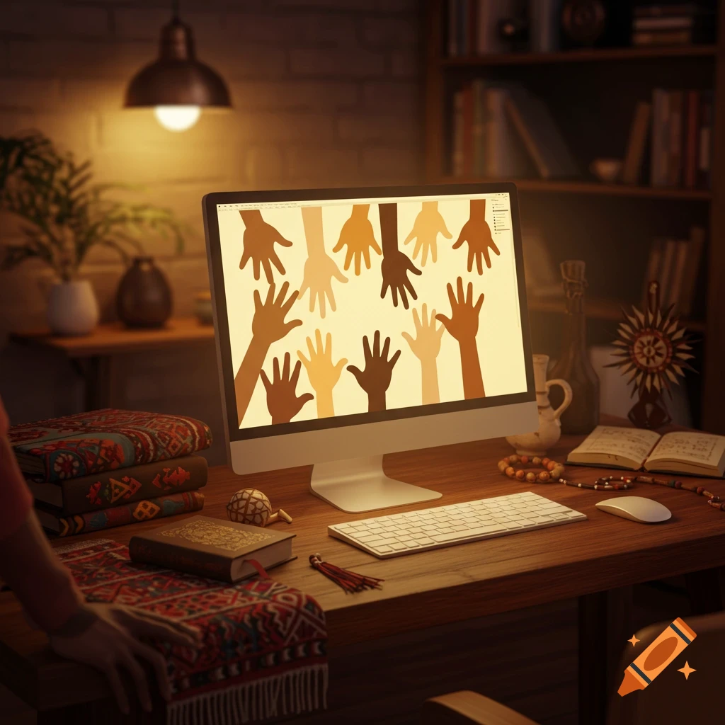 Computer+on+desk+background created on Craiyon