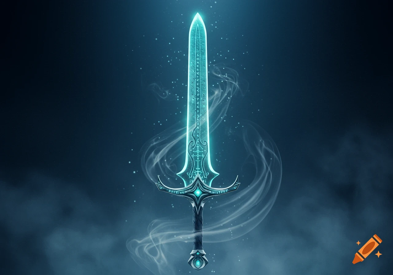 A dark, spiky fantasy sword with a glowing pink edge and energy trails ...