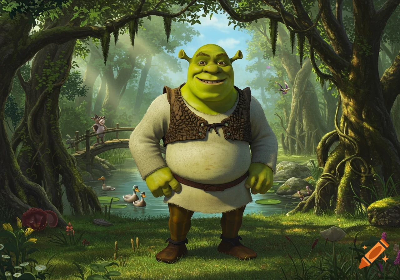 Paisaje+shrek created on Craiyon