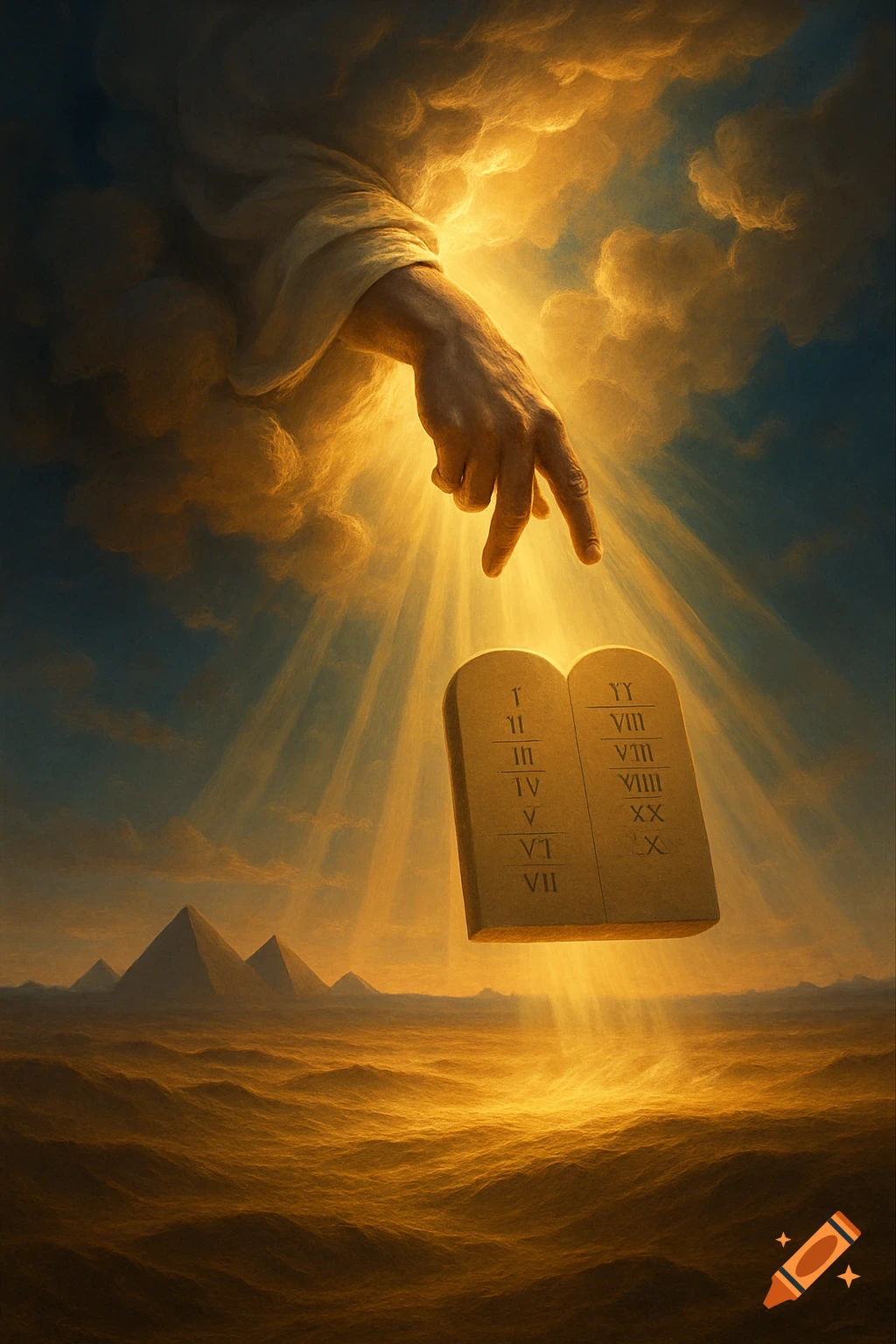 Jesus (or Jehovah) sits majestically on a golden, gem-encrusted throne ...