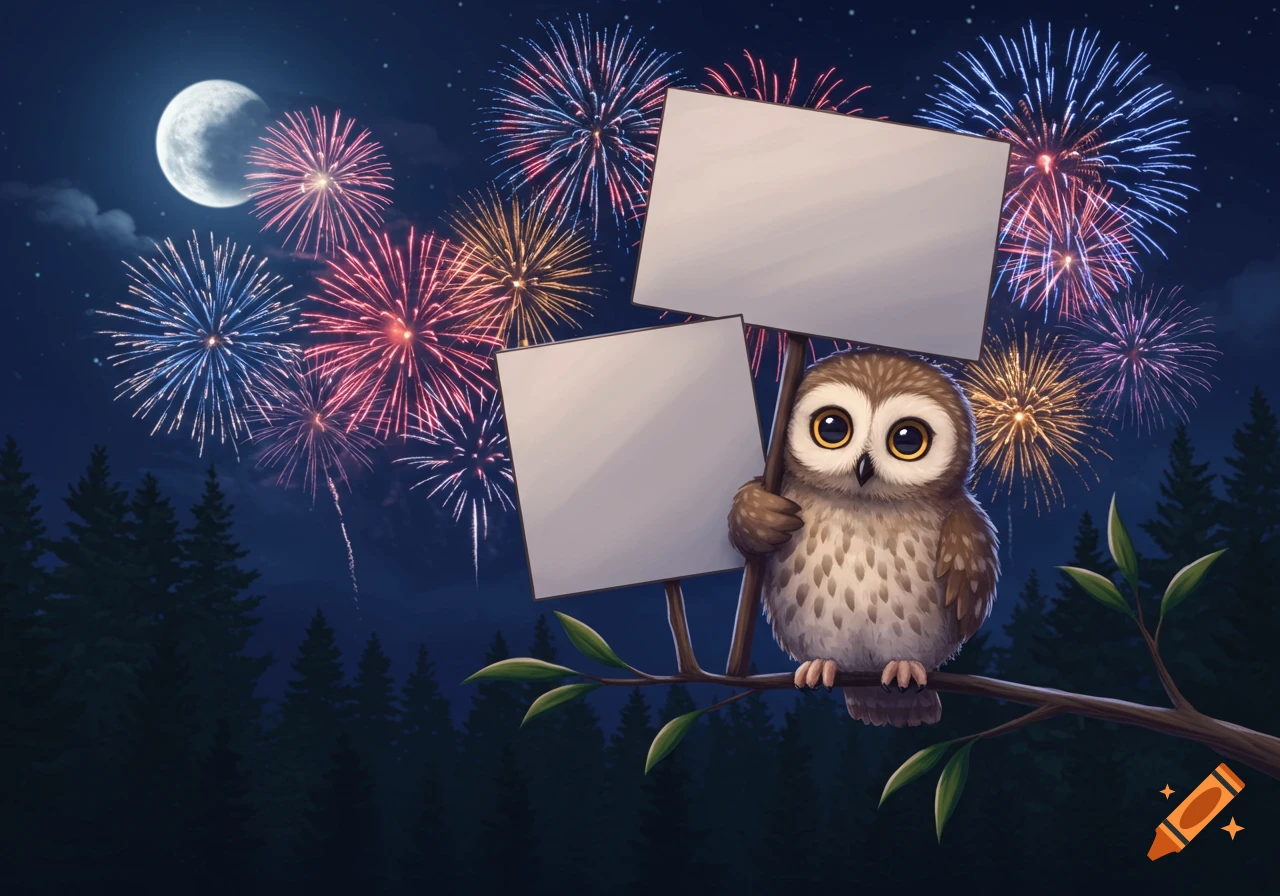 Colorful fireworks explode in the night sky above a city, with the ...