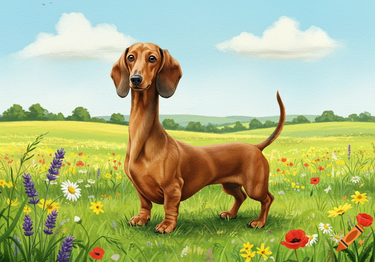 Two Rhodesian Ridgeback dogs stand in a grassy field with colorful ...