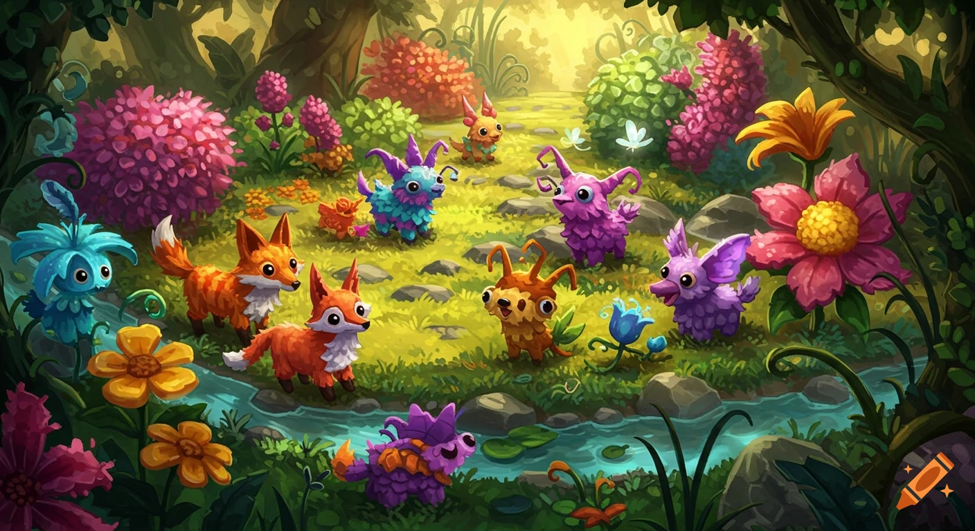 A cute, light green, bumpy dragon creature with a fruit stem on its ...