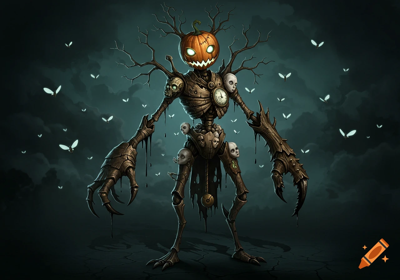 Scary Grinch peeking around a dark corner on Craiyon