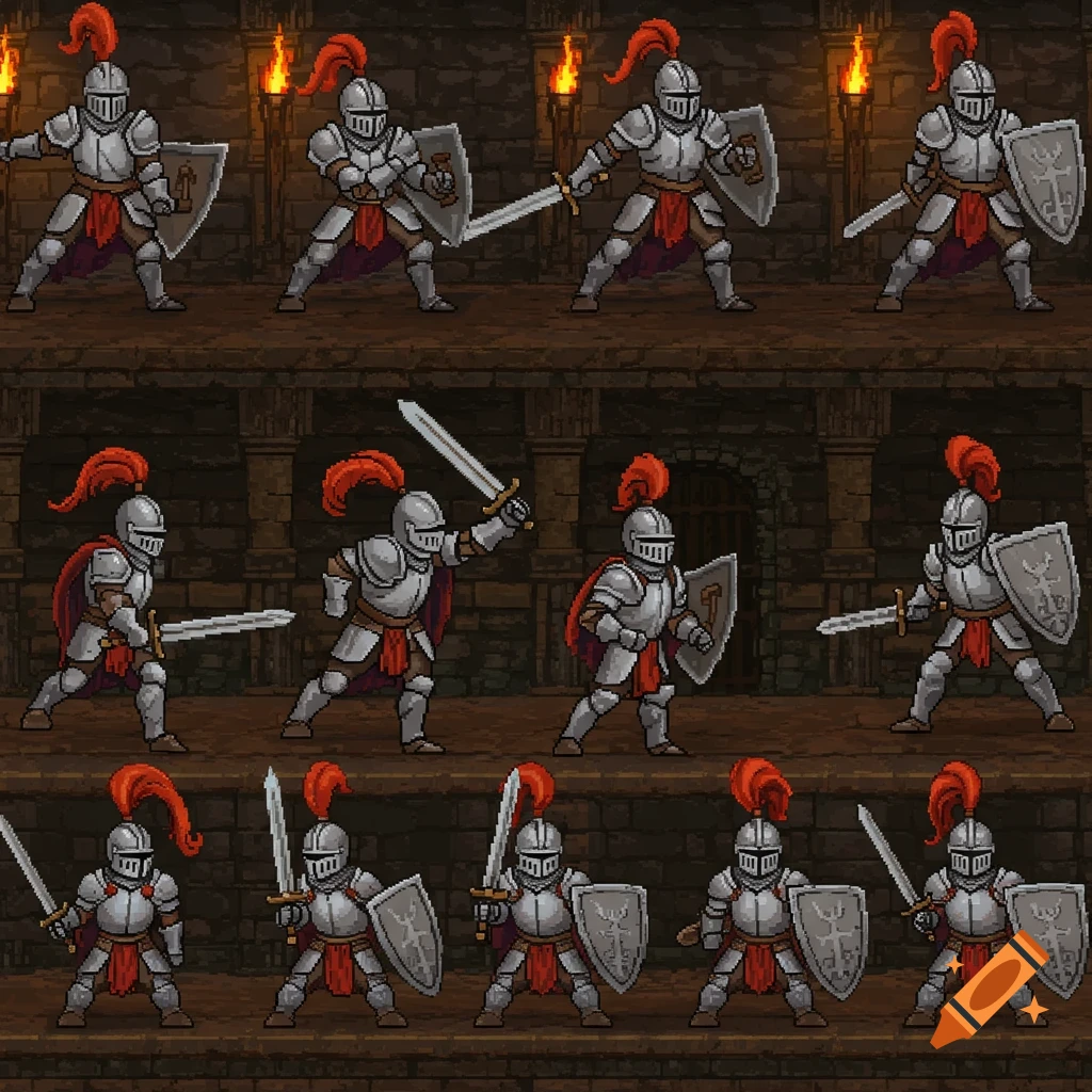 Pixel art drawing of a silver great helm helmet in side view on a light ...