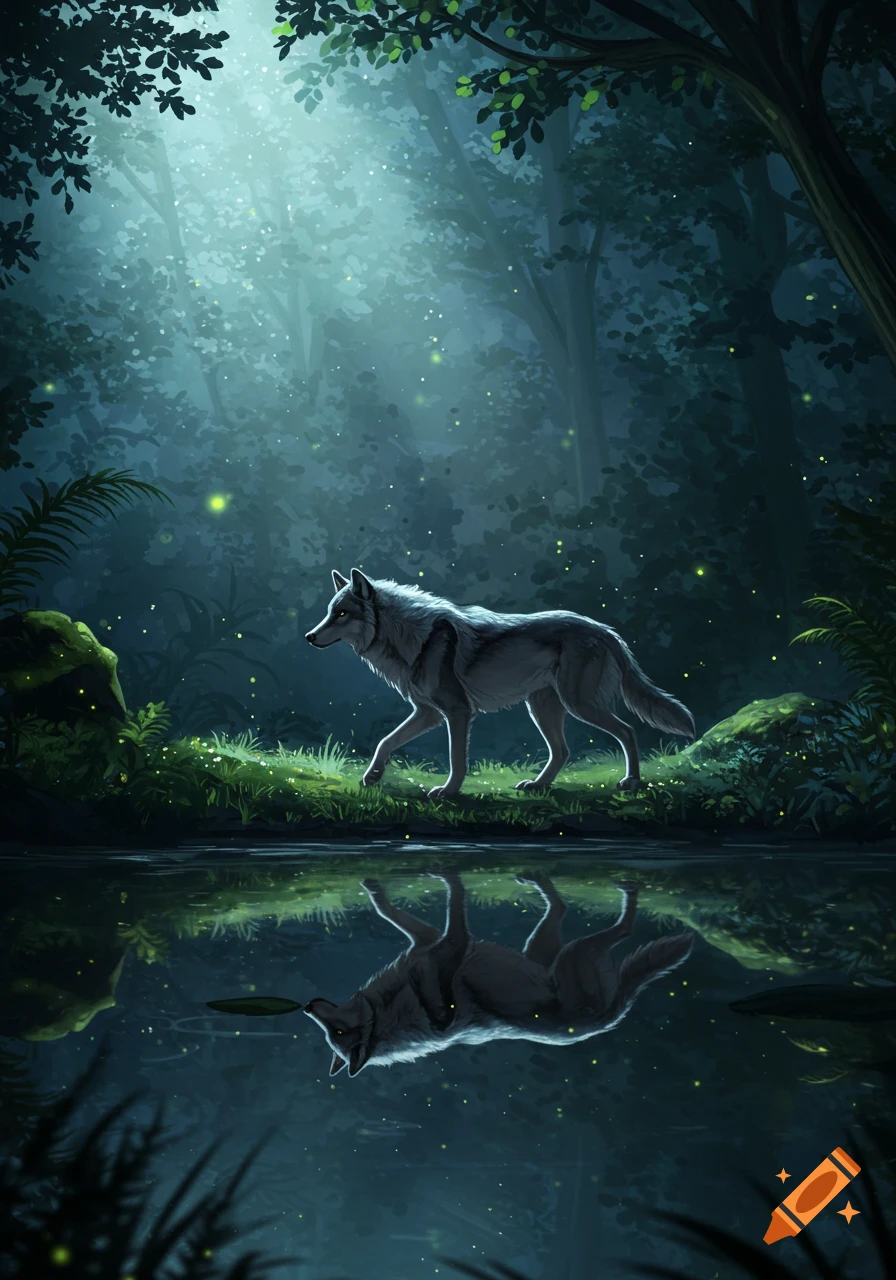 Wallpaper+of+wolfs created on Craiyon