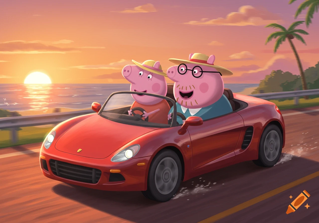 Muscular Peppa Pig Flying created on Craiyon