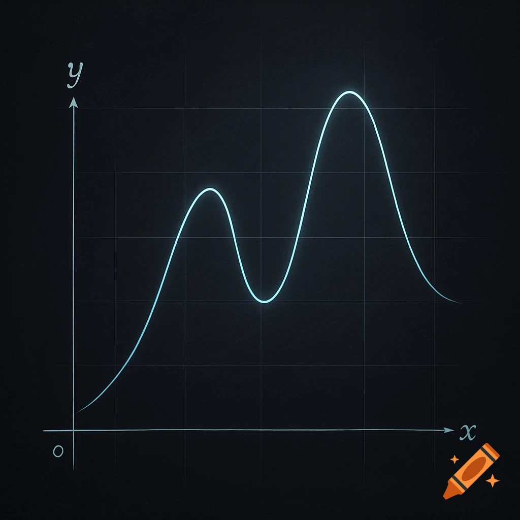 A glowing orange exponential curve labeled 'e^x' on a 3D blue grid with ...