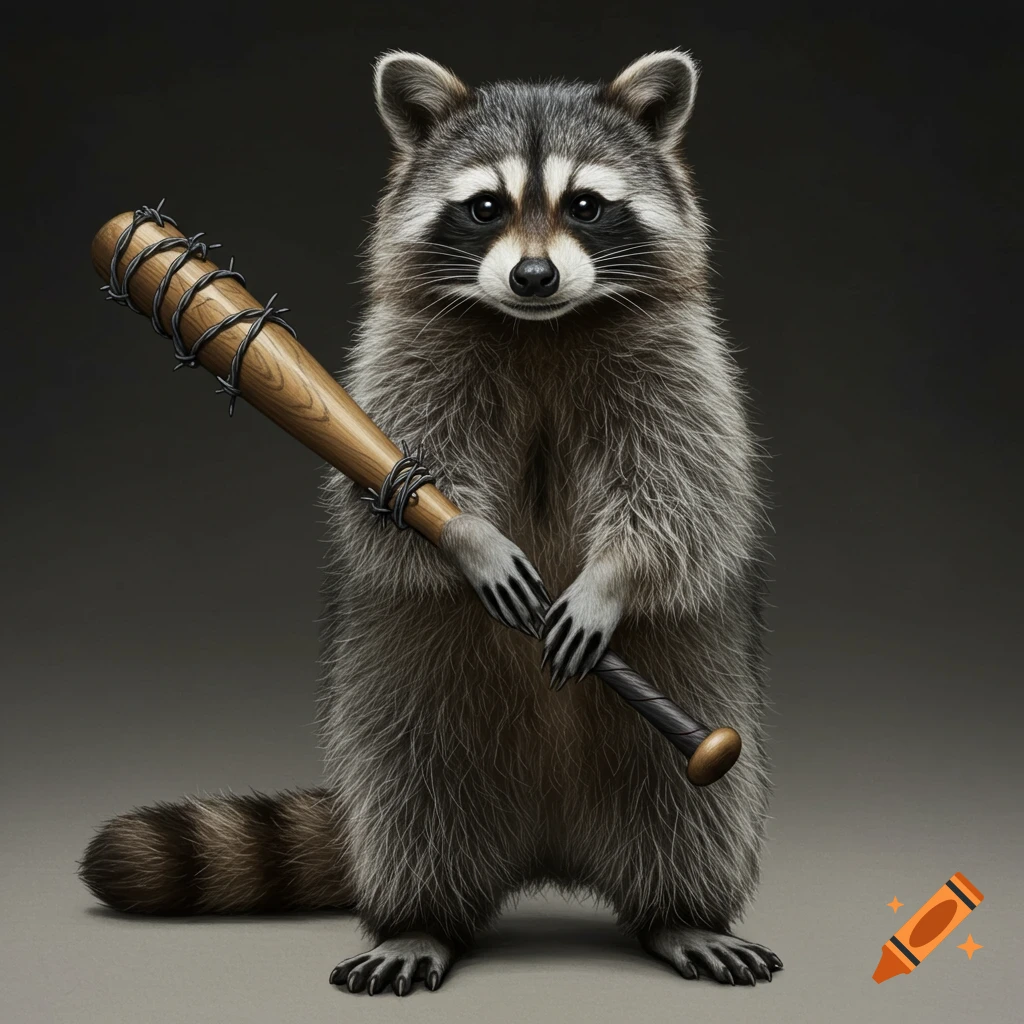 Angry honey badger with frayed hair in attack posture on Craiyon