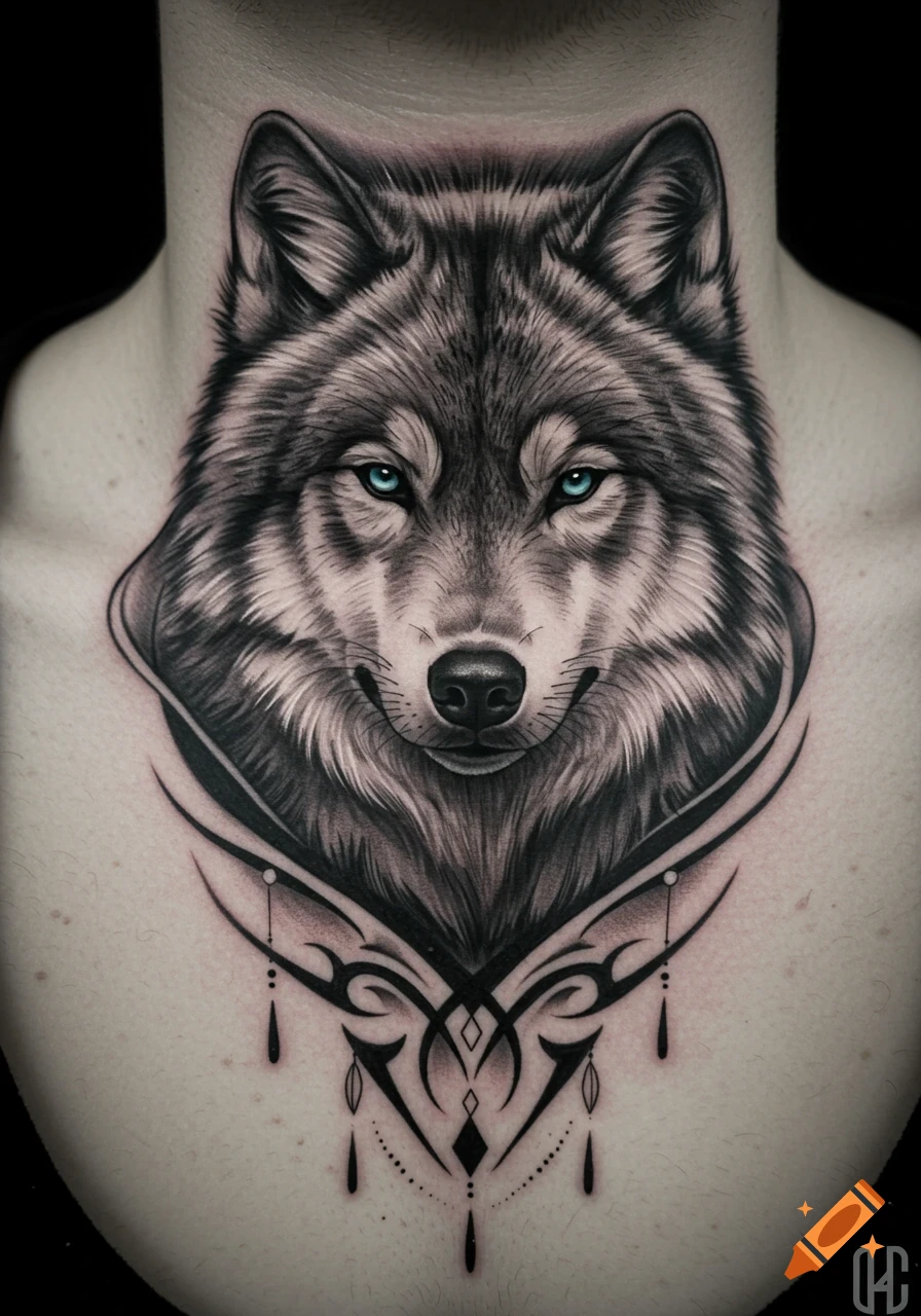 Wolf+and+sheep+tattoo created on Craiyon