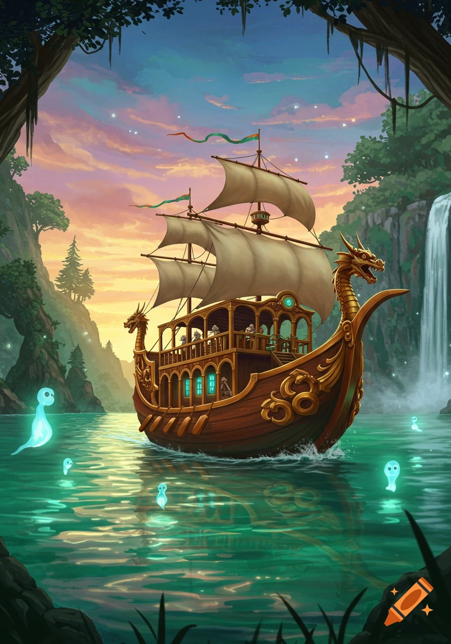 Tangled+boat+tattoo created on Craiyon