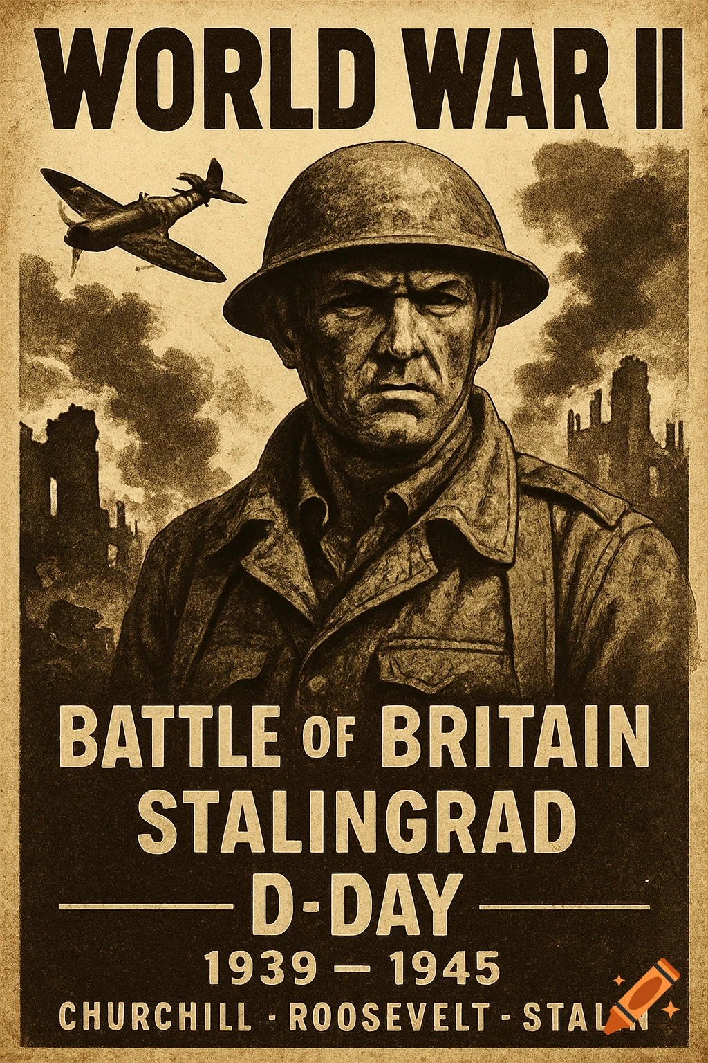 Vintage poster, 'Technological Innovations of Destruction World War II ...