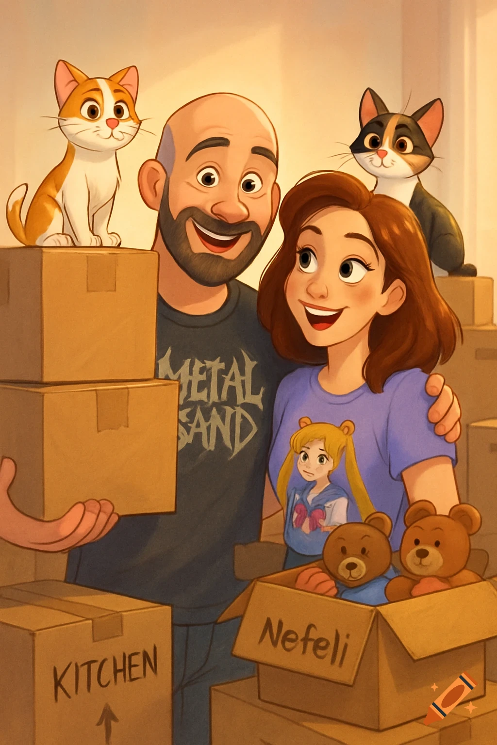 Family+man+cartoon created on Craiyon