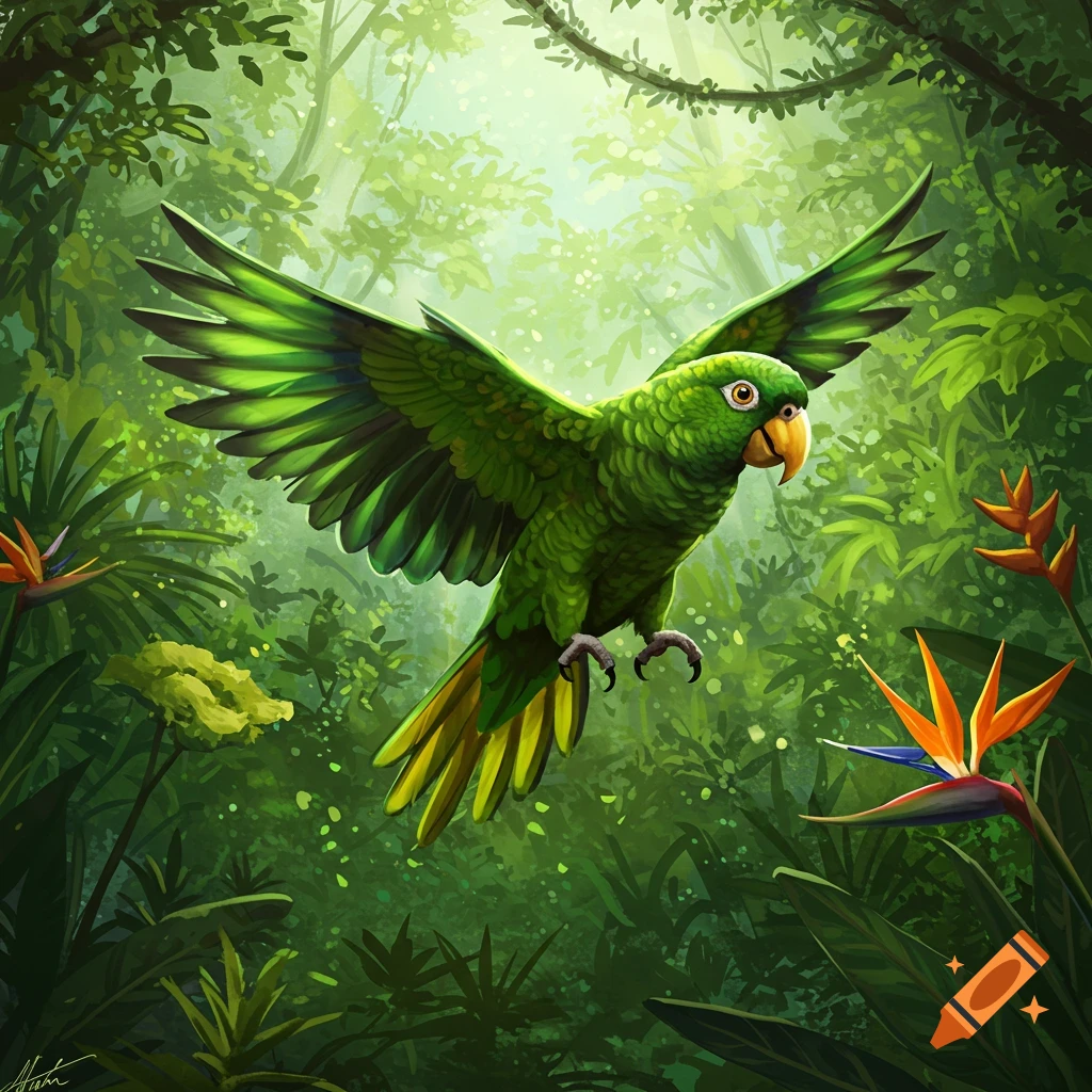 Seamless jungle birds peeking through leafs pattern on Craiyon