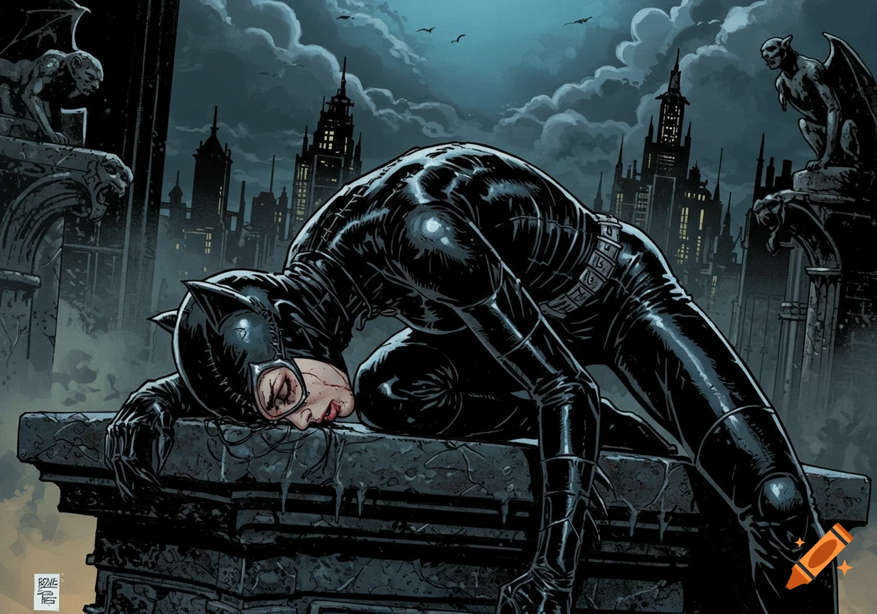 Venom and Hulk confront each other in a snowy winter storm, drawn in a ...