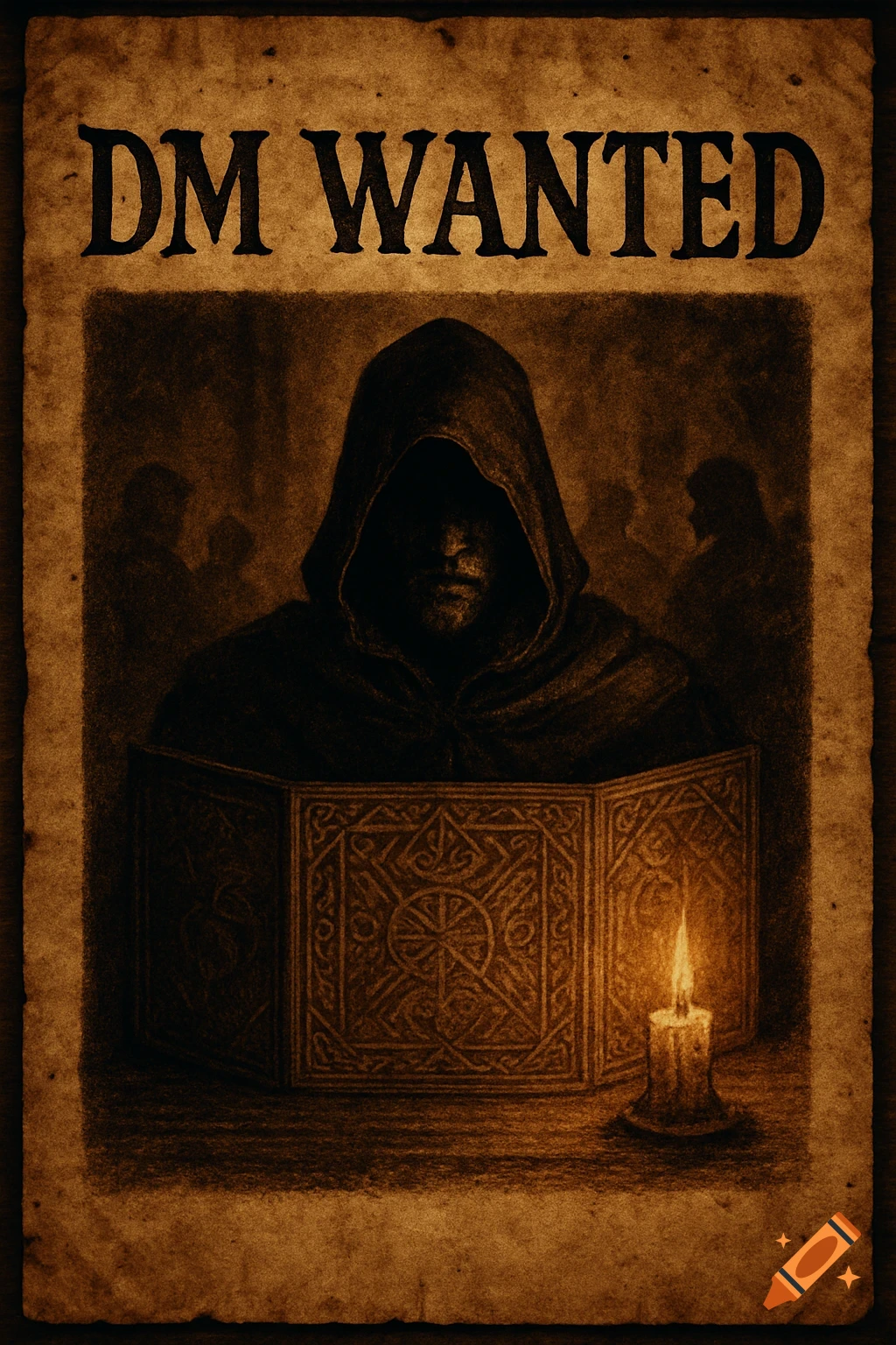 A vintage wanted poster featuring a creepy clown. on Craiyon