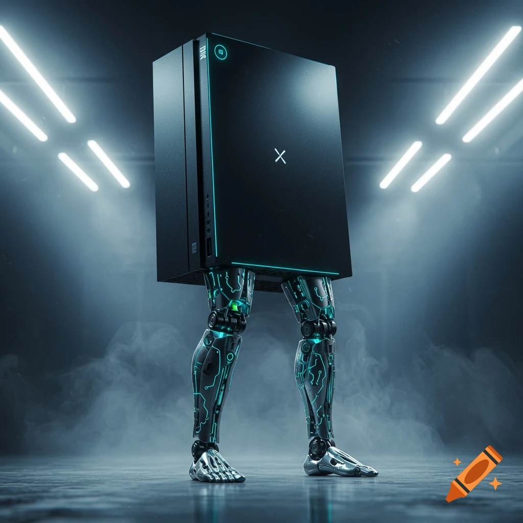 Three wooden trash cans with neon tech accents in a glowing digital ...