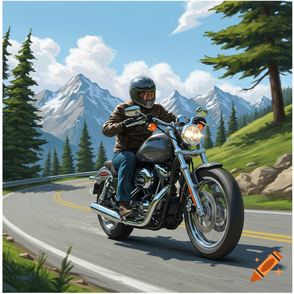 A burgundy chopper motorcycle with a tan seat on a beach road at sunset ...