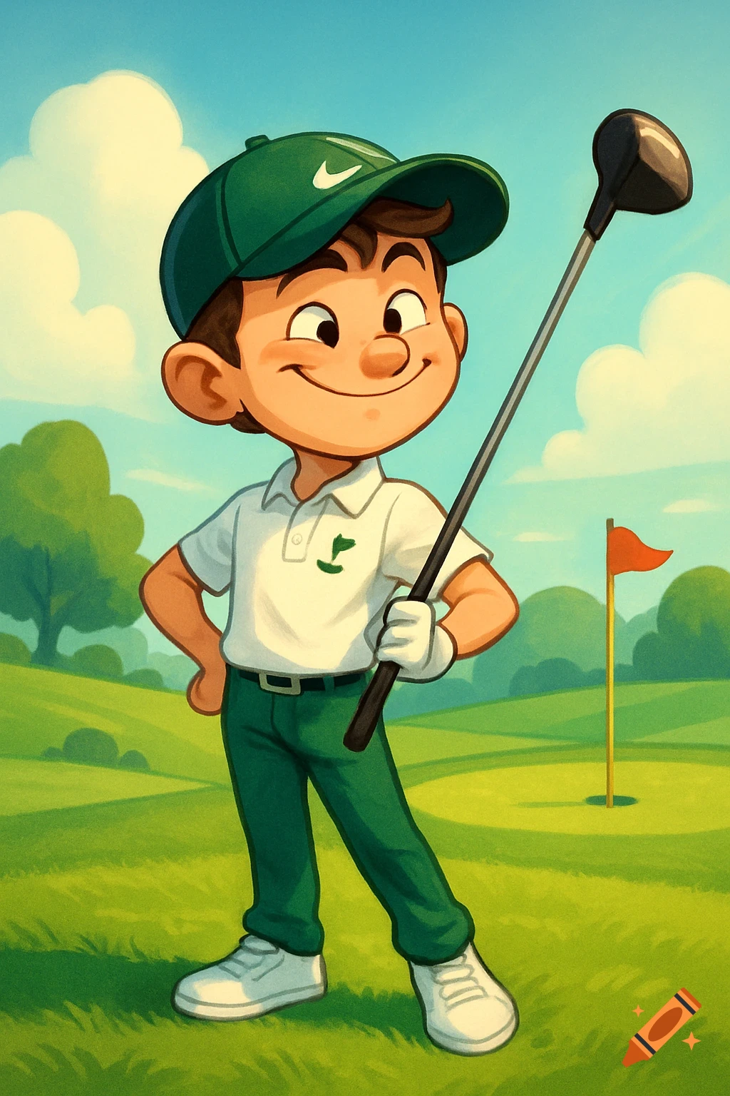 Golf+stick+and+ball+png created on Craiyon