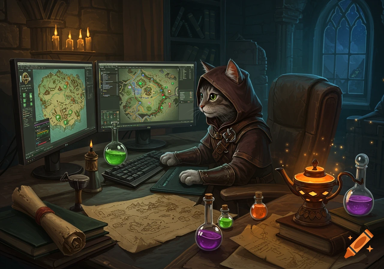 A family of anthropomorphic rabbits, including adults and children ...