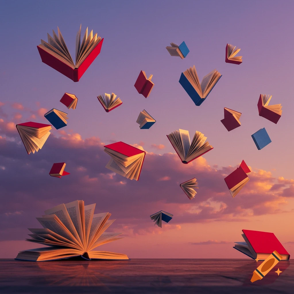 A background with some books and a library like behind on Craiyon