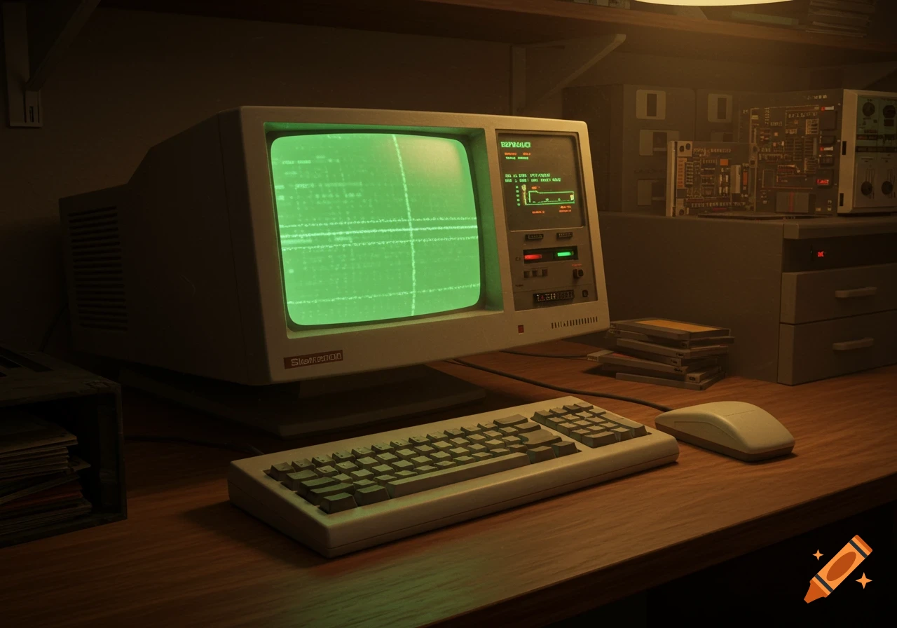 A vintage computer setup with an Amiga monitor displaying 'AMIGA RETRO ...