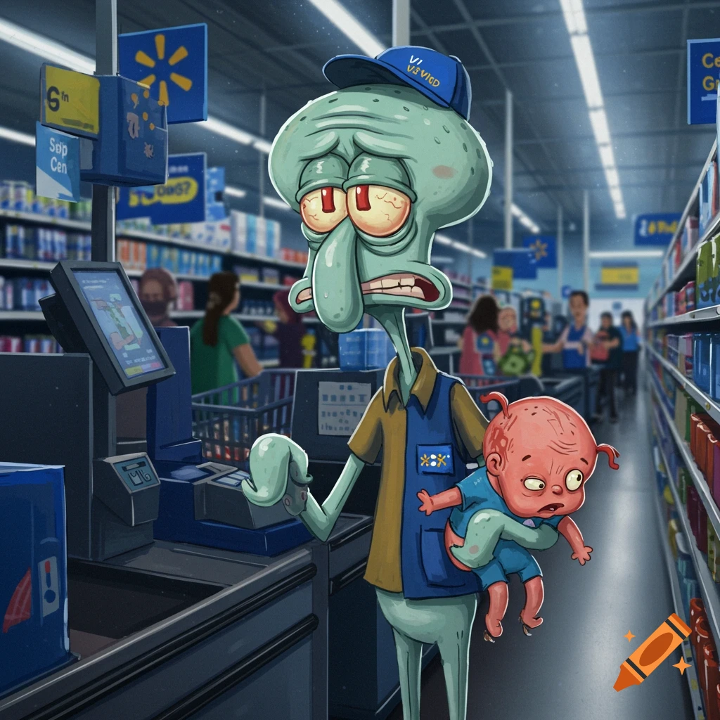 Snowman in Target store captured by security camera on Craiyon