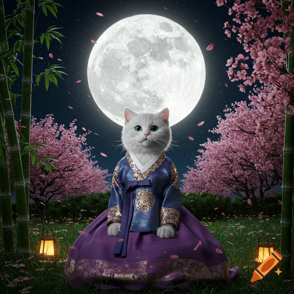 A whimsical white cat statue with smiling children integrated into its ...