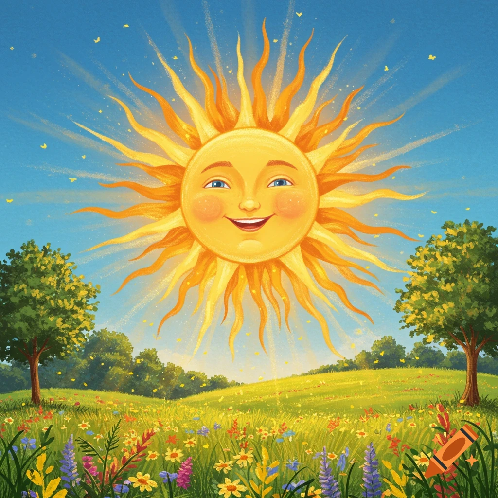 Clipart+winter+sun created on Craiyon