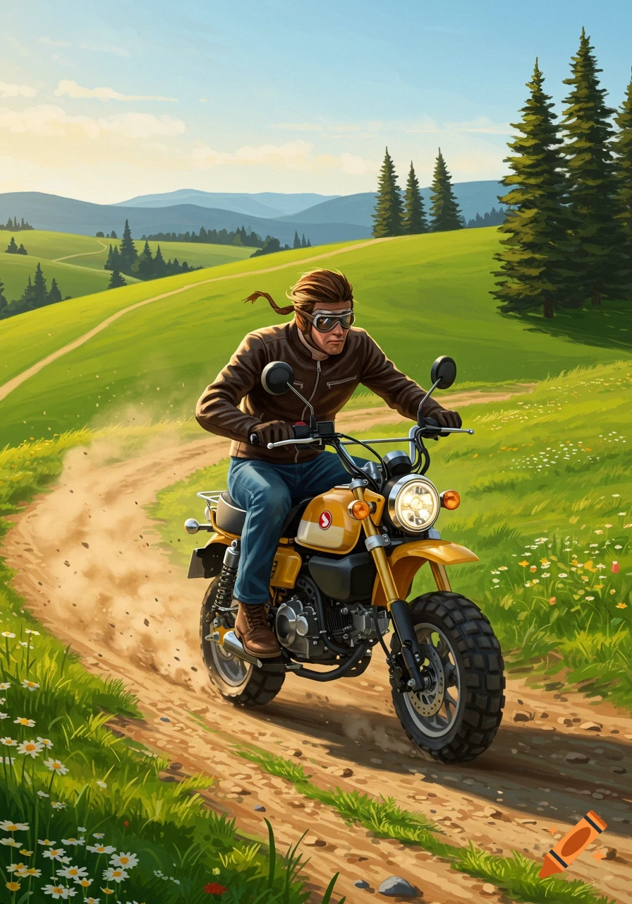 A burly man named Uwe rides a red balance bike uphill on a cobbled road ...