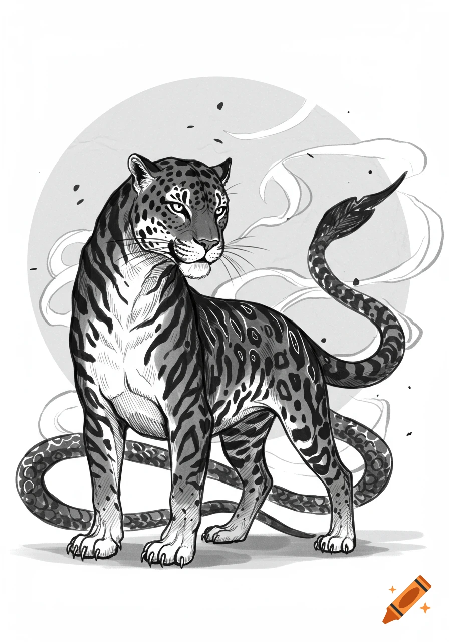 A black and white Maori-style tattoo design of a howling wolf filled ...