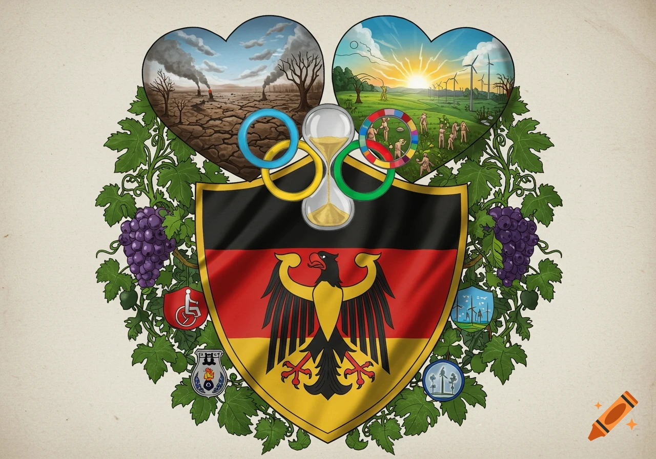 A vintage-style certificate with an ornate gold frame and an imperial ...