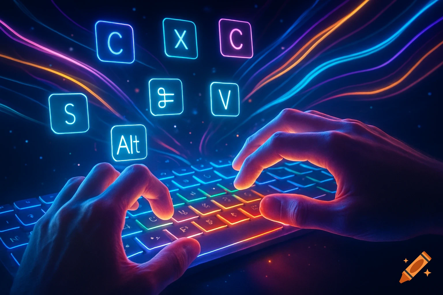 Keyboard+image+with+symbols created on Craiyon