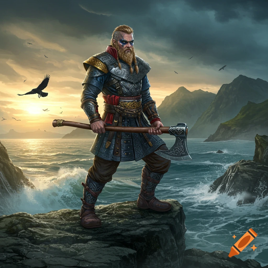 Image of a medieval king on a carved throne on Craiyon