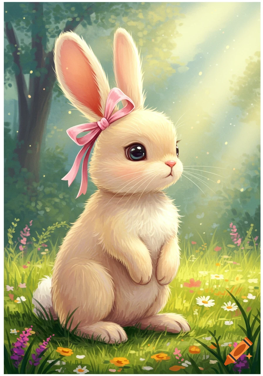 A cute fluffy white baby rabbit with floppy ears eating a carrot in a ...