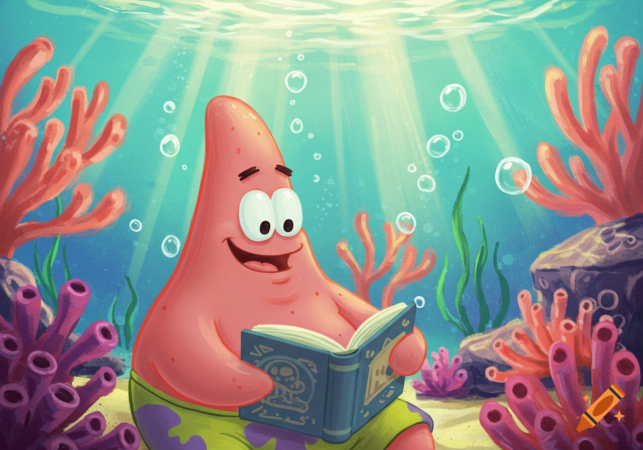 Patrick Star as a knight in shining armor stands proudly in an ...