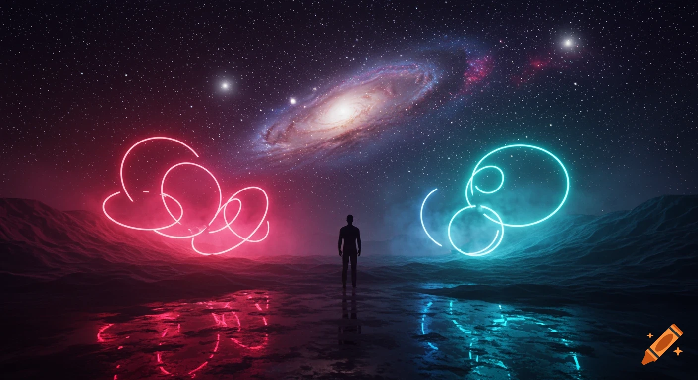 Bright, colorful abstract explosion with geometric shapes and code ...