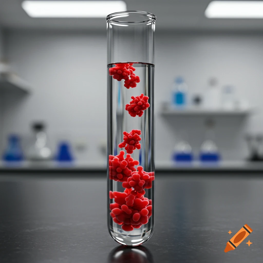 Three test tubes filled with golden, bubbly liquid in a silver rack ...