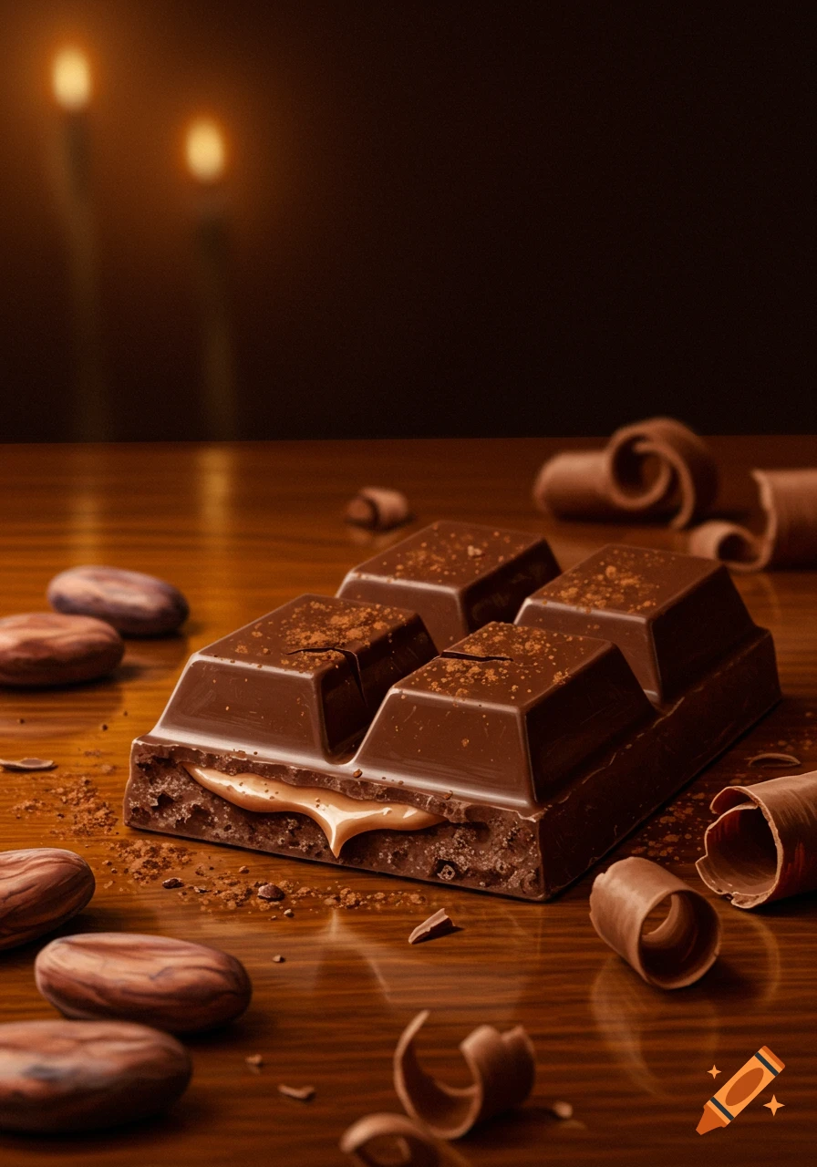 Colorful Hexagonal Chocolate Bar With Creamy Filling and Shiny Gold ...