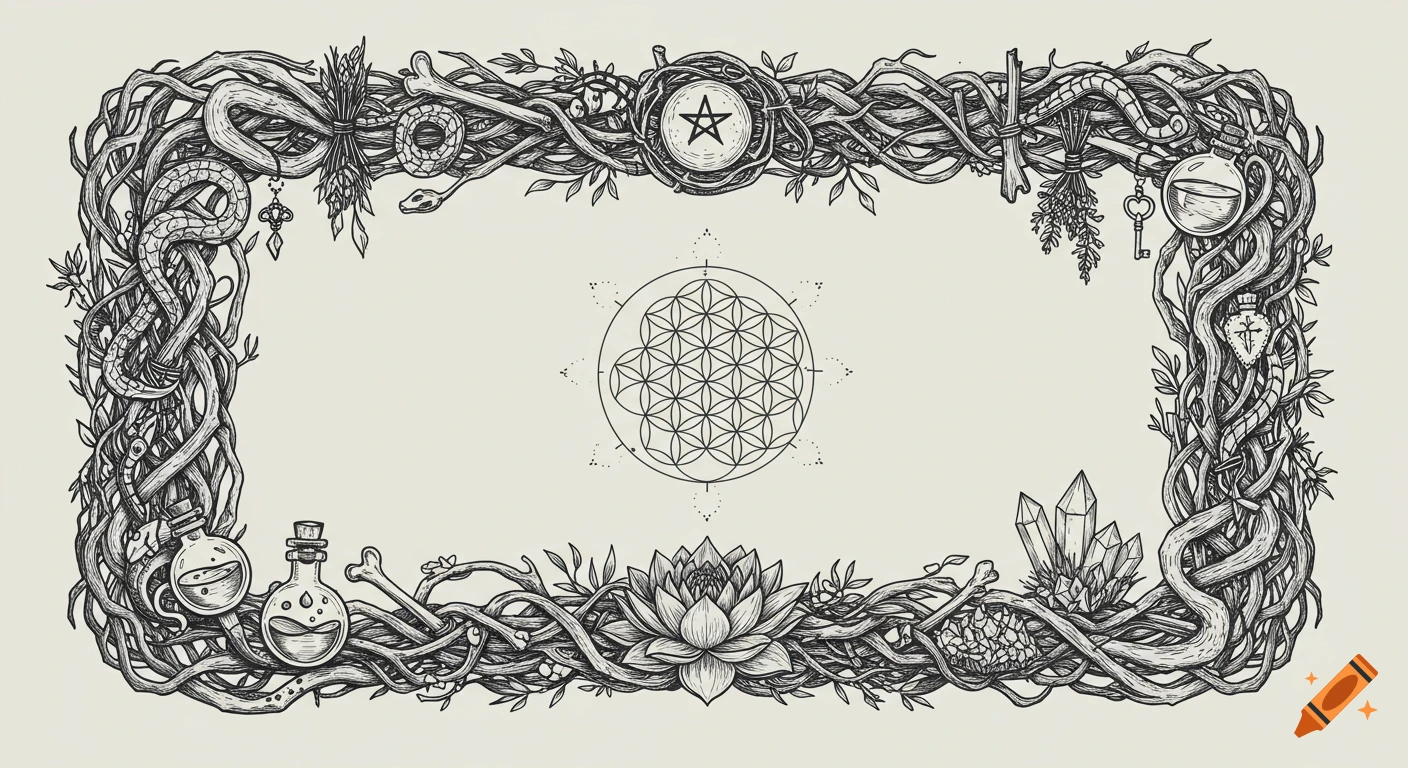 Two ornate, red and gold alchemic playing cards with medieval frames ...