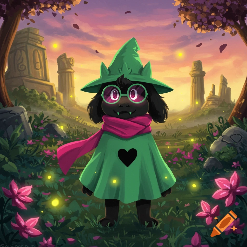 Ralsei+sprite created on Craiyon