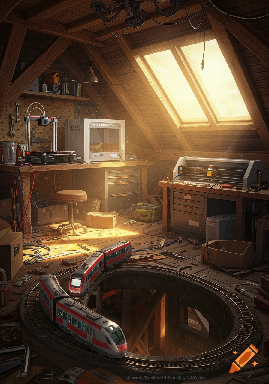 An anime-style illustration of a retro courier office with a wooden ...