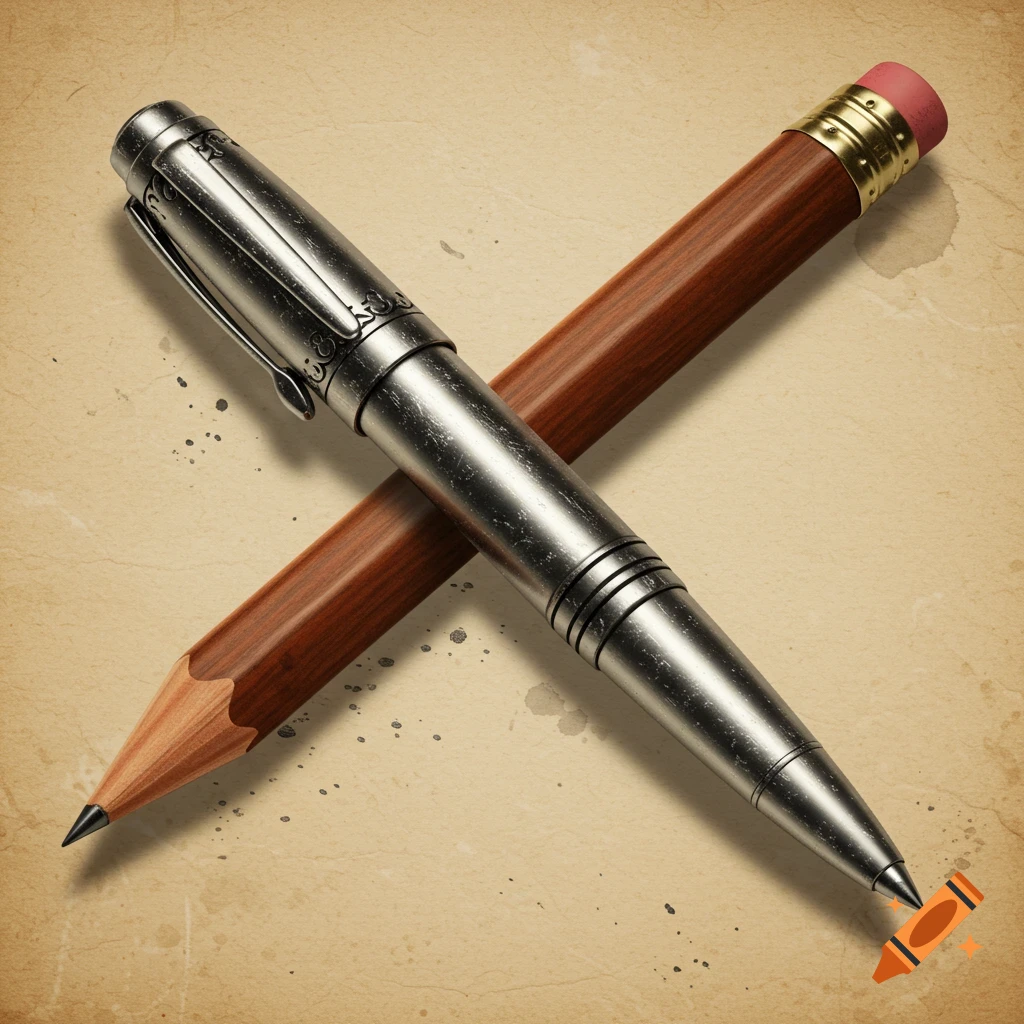 Cartoon+paper+and+pencil created on Craiyon